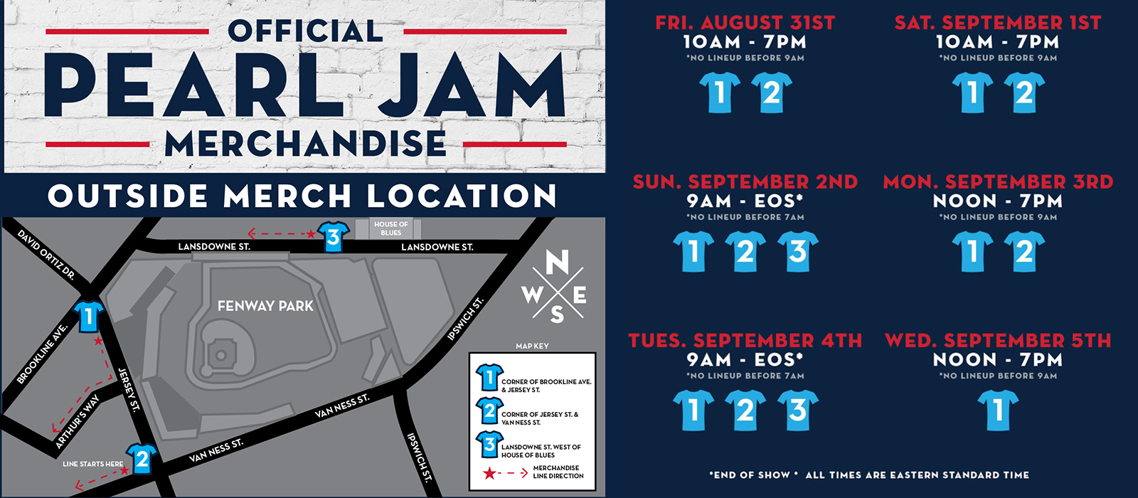 Pearl Jam - Official Fenway Merch Info