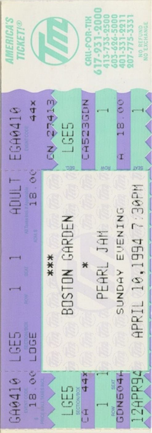 Pearl Jam - Boston, Massachusetts, Boston - 1994